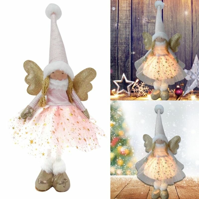 Светящийся ангел, стоящий кукольным рождественским украшением