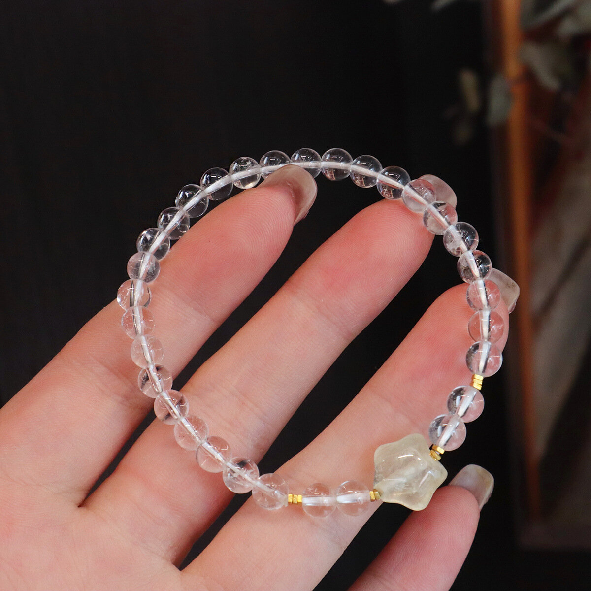 Браслет для гадания, YM Mall из кварца и аквамарина Серебро Приносит спокойствие