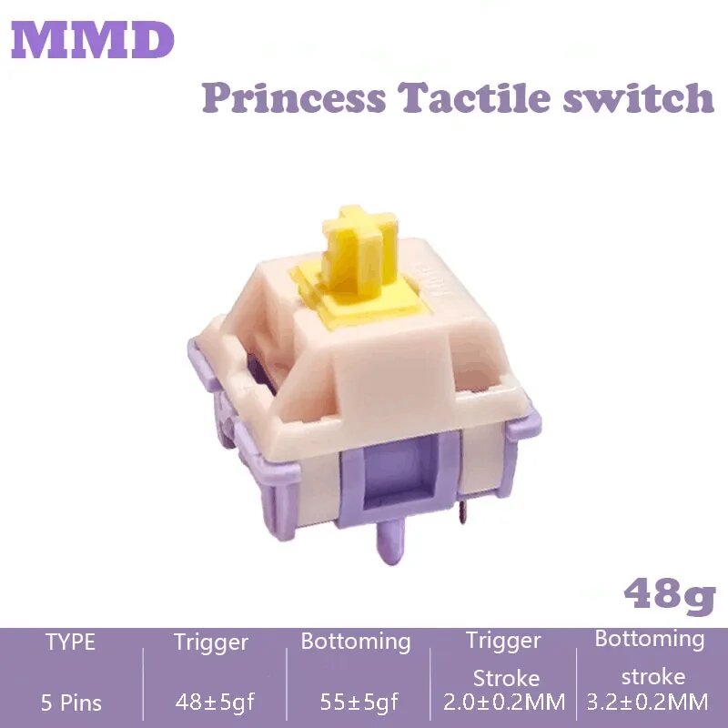 AULA MMD Princess V2 V3 линейная механическая клавиатура 61 клавиш 50 PCS, Tactile 48g V2