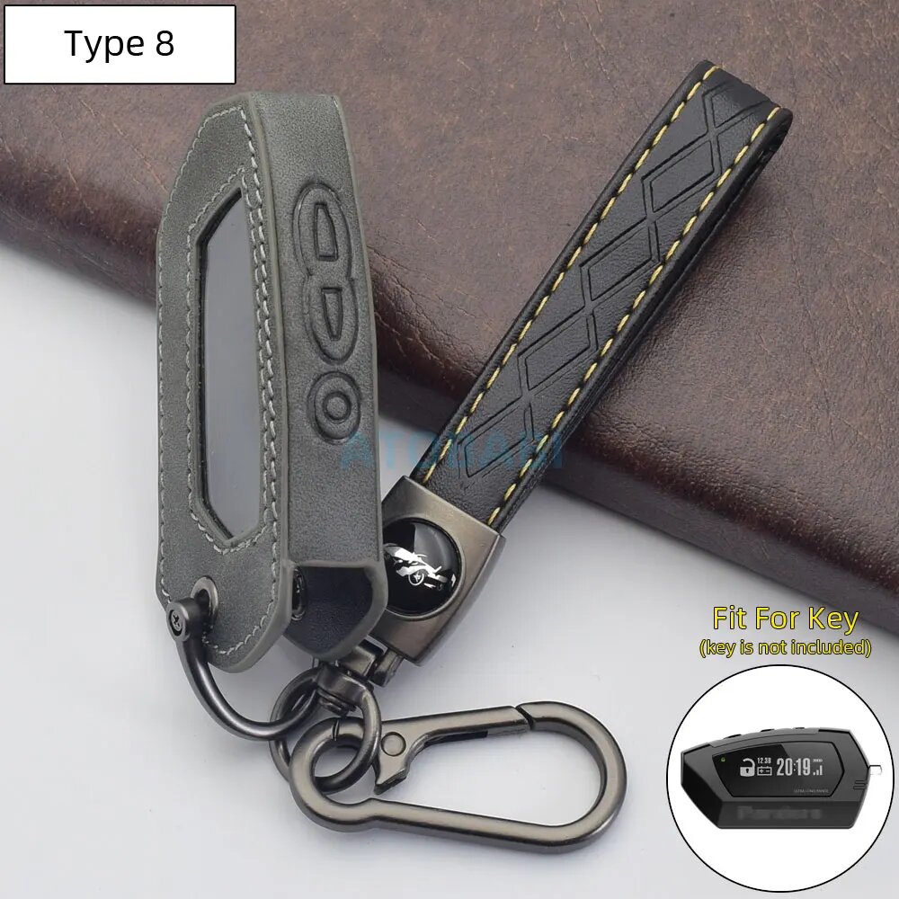 Серый кожаный чехол для ключей от автомобиля для Pandora DX-90 D010 DX 90 91 6X 9X 90B 90BT Type 8