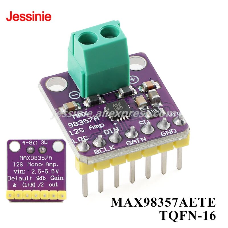 Jessinie MAX98357AETE 3Вт Класс D Аудио Усилитель Модуль