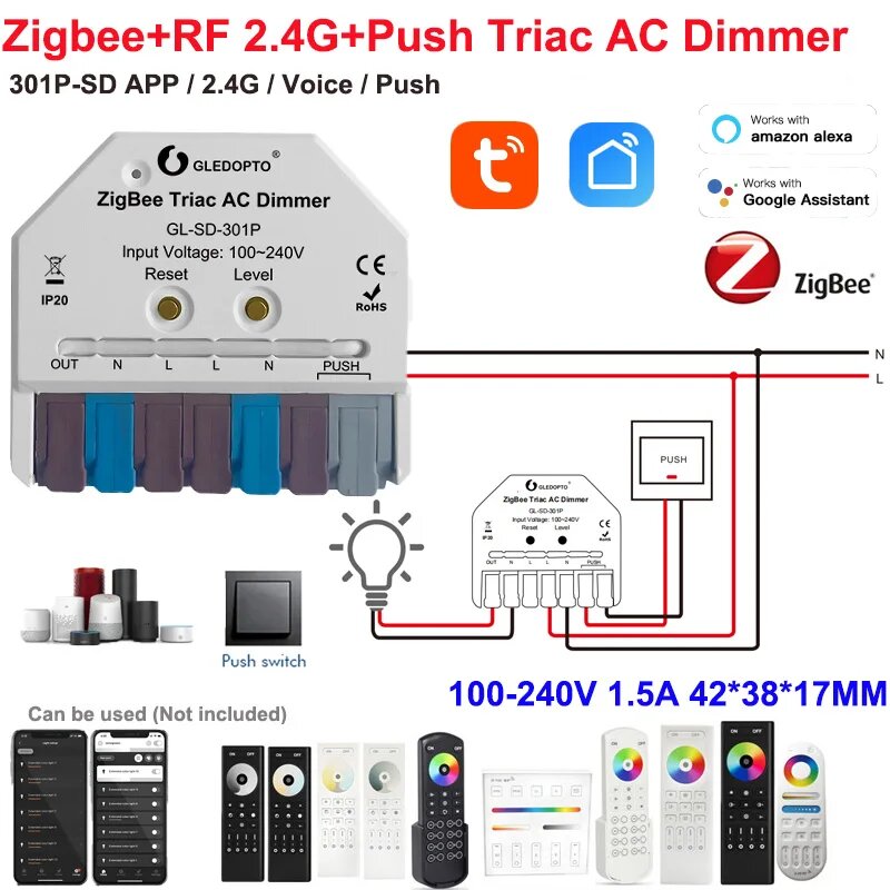 5Matter WLED WIFI 5in1 WiFi светодиодный контроллер DC12V-24V Tuya Smart Alexa Google Home RGBCCT RGBW CCT DIM RGB светодиодная лента переключатель света