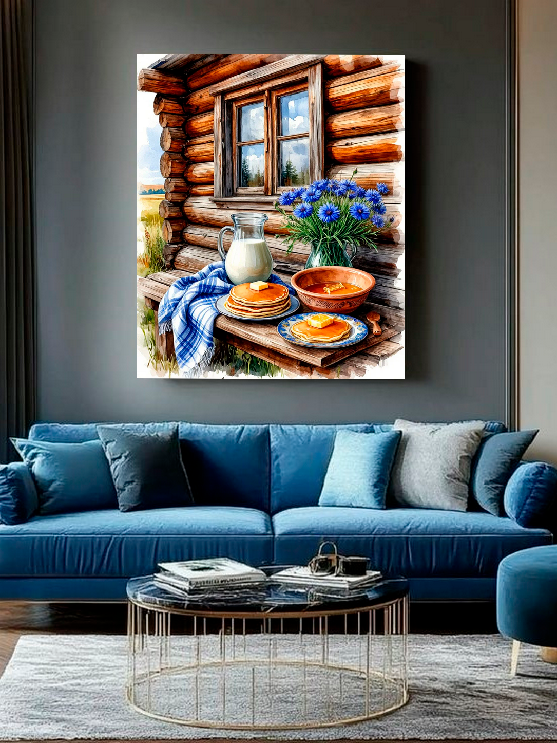 Картина на стену для интерьера "Деревенский натюрморт" 40х50 см, холст на подрамнике, InterToys