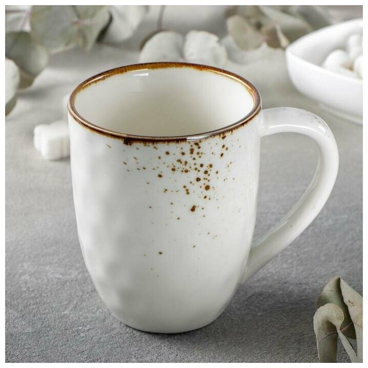 Кружка Magistro фарфоровая "Церера", 400 мл, фарфор, белый