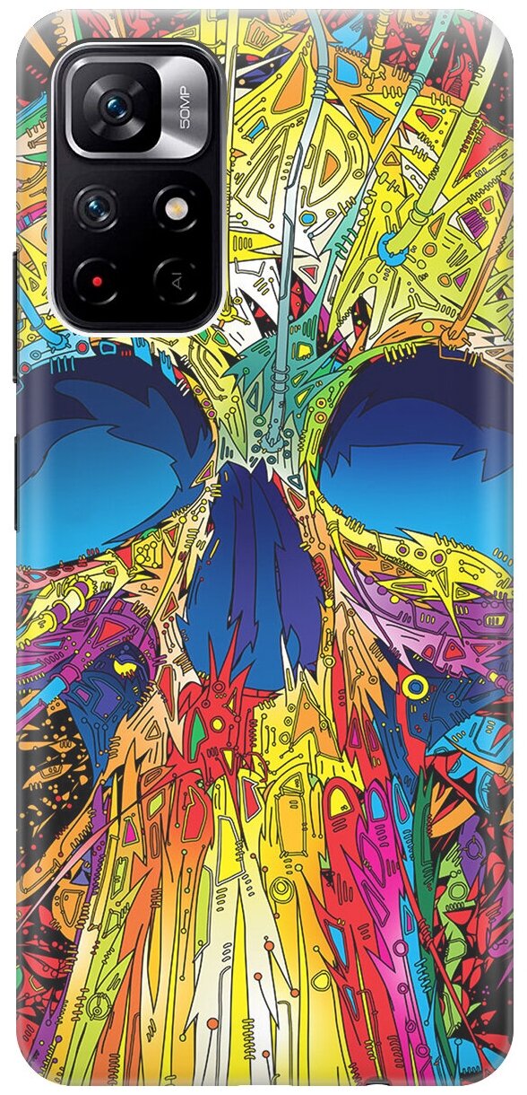 Силиконовый чехол Череп красок на Xiaomi Poco M4 Pro 5G / Сяоми Поко М4 Про