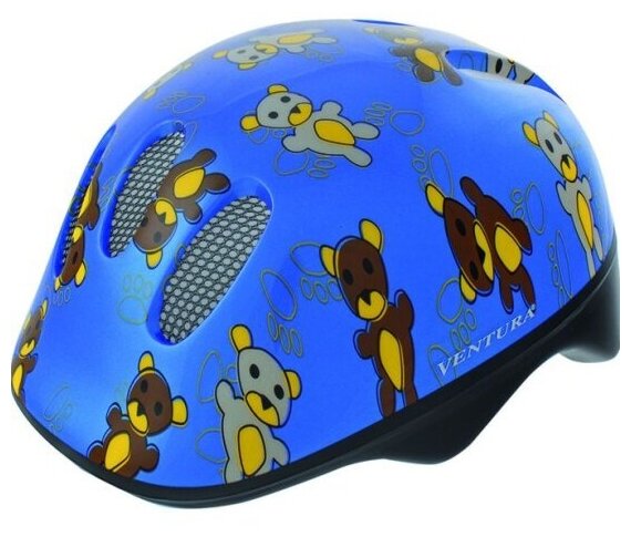 Велошлем Ventura 5-734072 с сеточкой 6отв. 48-52см TEDDY/голубой, детский/подростковый
