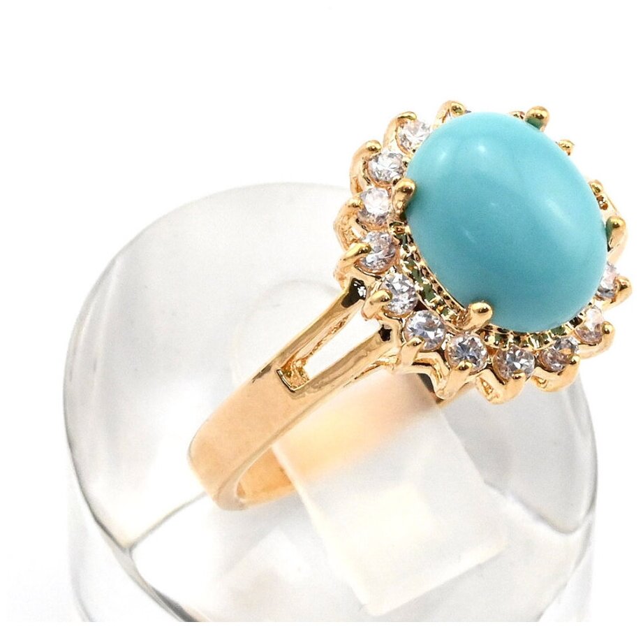 Кольцо, бирюза, бирюза синтетическая