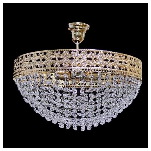 Люстра Гусь-Хрустальный Италия 18 Сетка, хрусталь, Е27, 300 Вт, кол-во ламп: 5 шт, цвет арматуры: золото