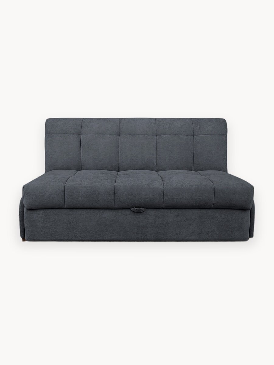 Диван-кровать Пафос (серый) для отдыха и сна, механизм аккордеон, без подлокотников, механизм аккордеон, 145х200 см
