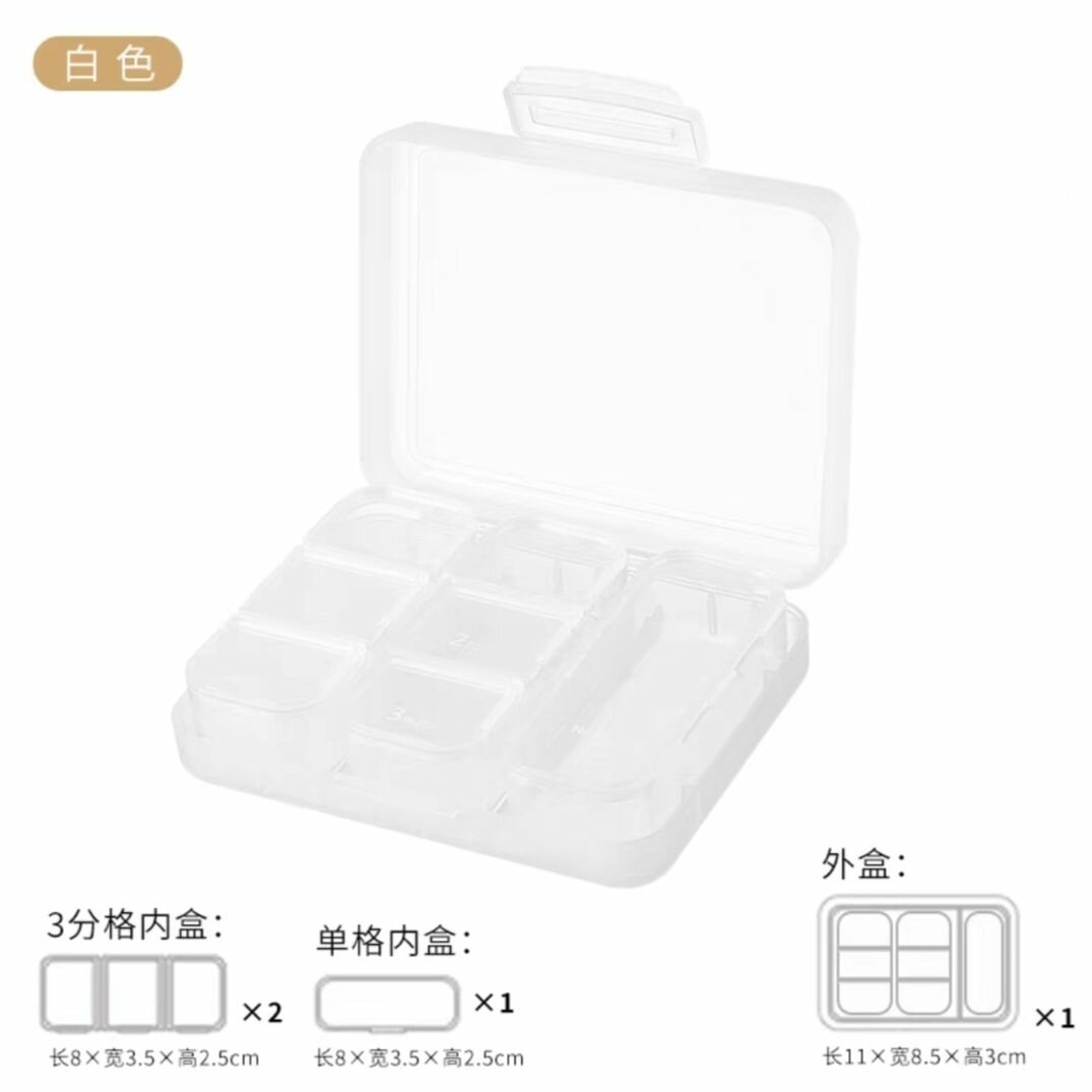 Таблетница коробочка 7 дней, прозрачная