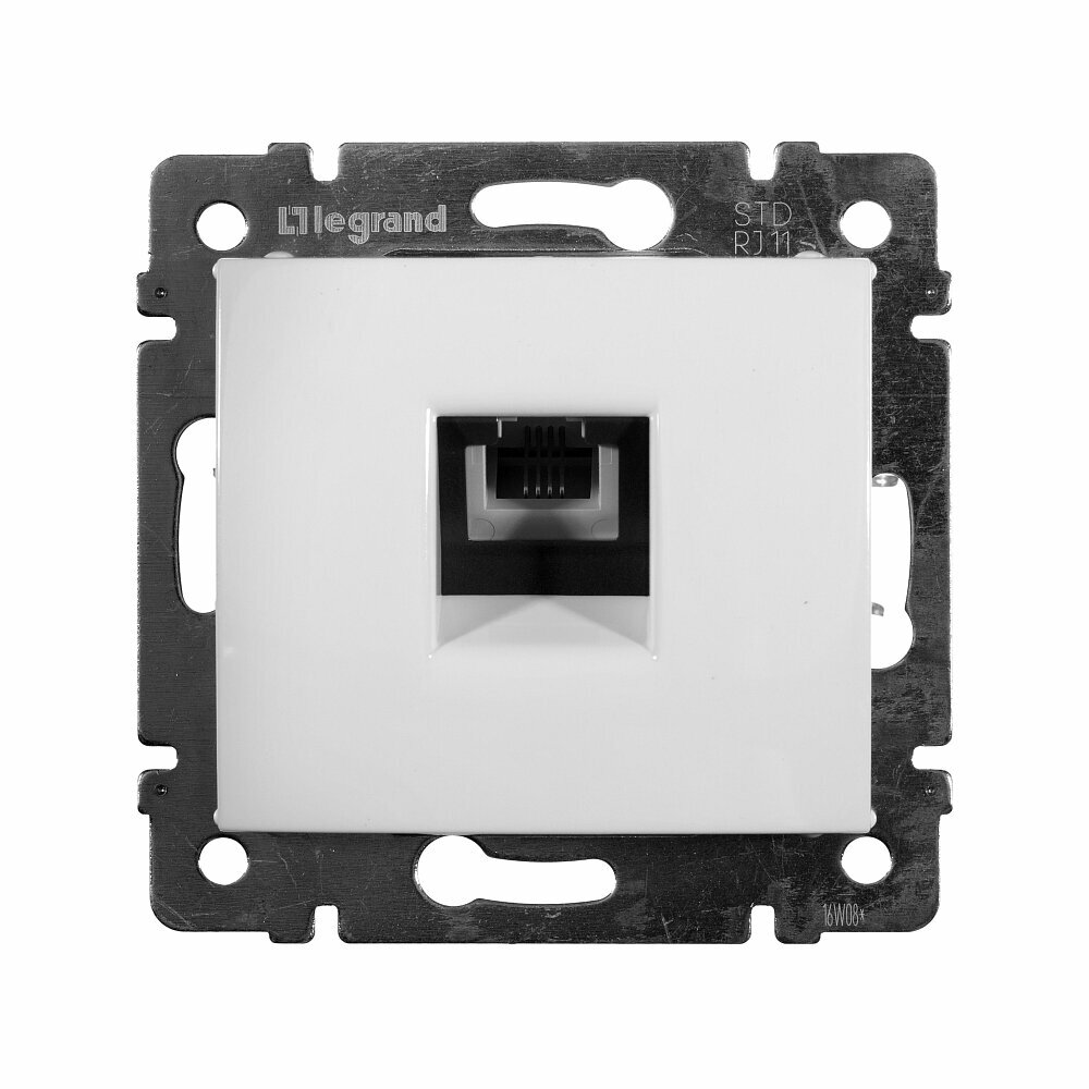 Розетка телефонная Legrand Valena TF RJ-11 белая скрытой установки для подключения телефона