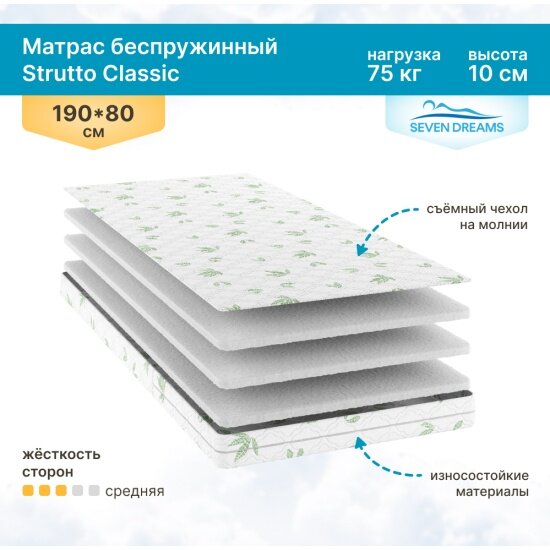 Матрас Seven Dreams Strutto Classic 190x80 см
