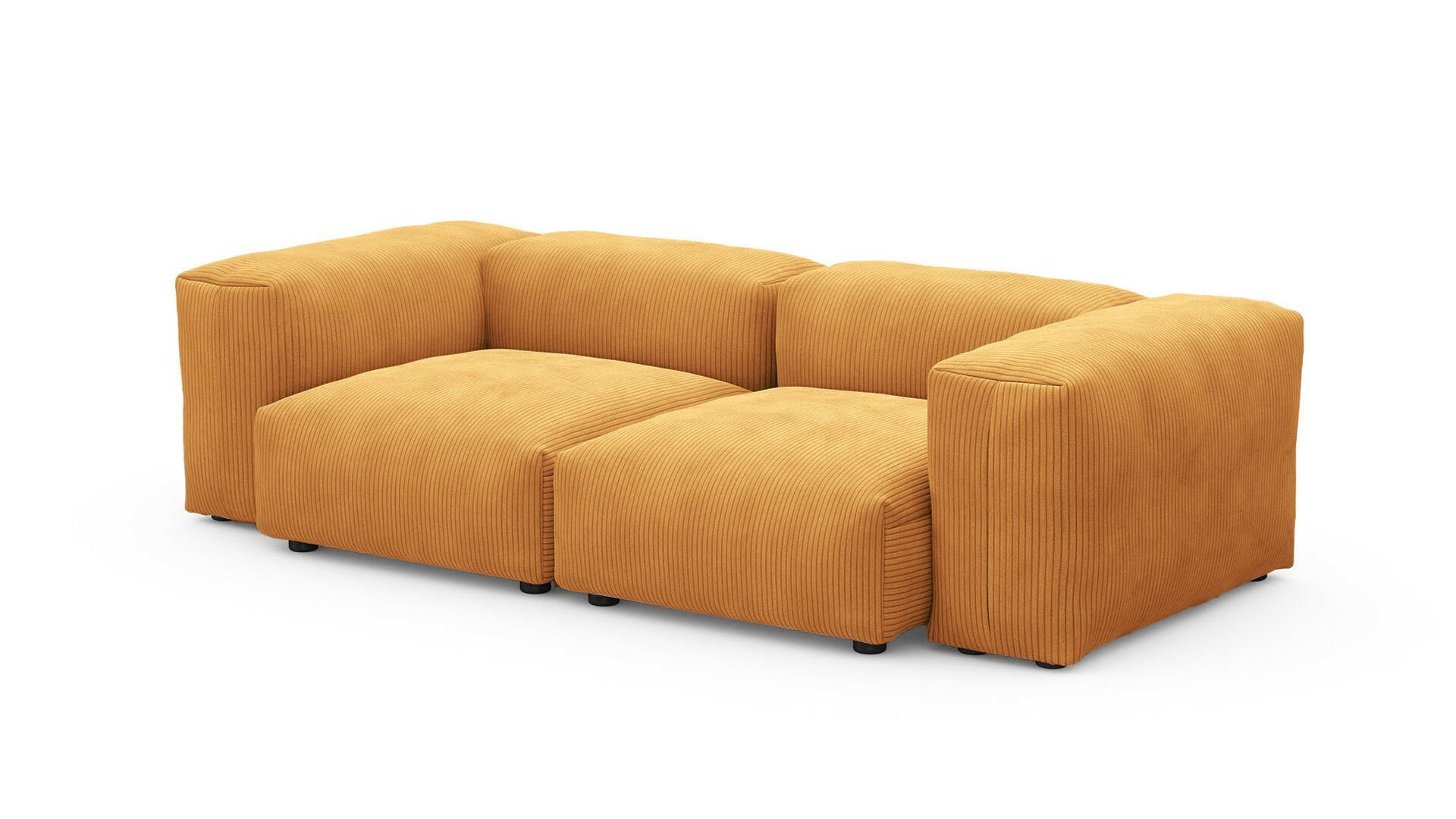 Диван Фиджи двухсекционный (малый) Cilium Umber NOW 231x116x62 см, желтый Вельвет, нераскладной Дом мебели для вас