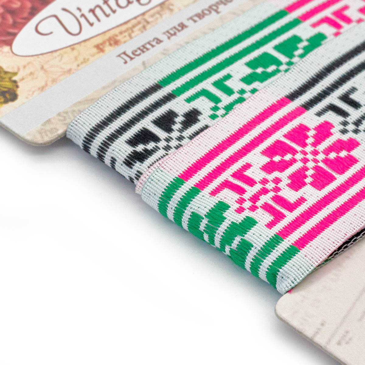 Лента жаккардовая для творчества Vintage Line 'Славянский орнамент', 3см*1м