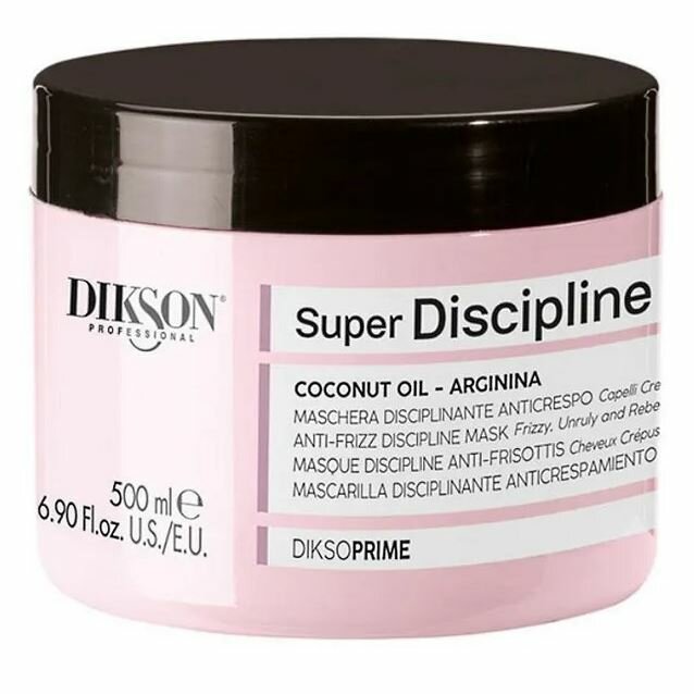 Маска для волос Dikson DiksoPrime DiksoPrime Super Discipline Anti-frizz Mask, Маска для пушистых волос с кокосовым маслом, 500
