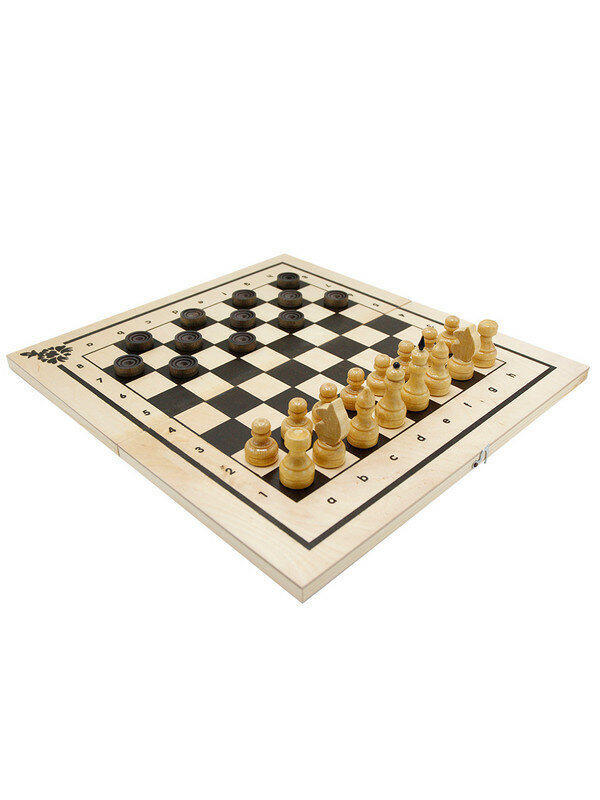 Орловская ладья Игра 2 в 1 "Шахматы, шашки"