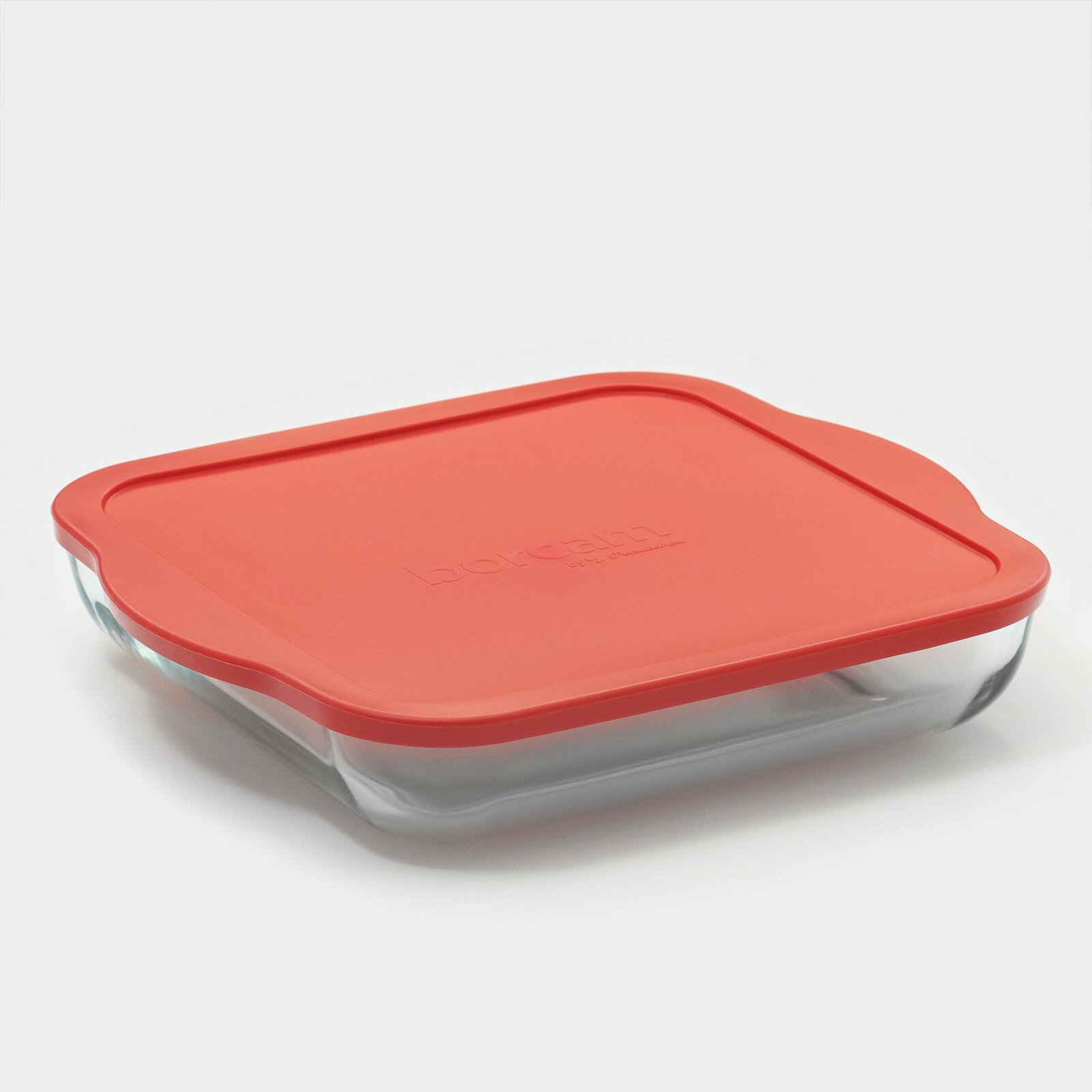 Лоток из жаропрочного стекла Paşabahçe Borcam, квадратный с крышкой, жаропрочное стекло, 3 л
