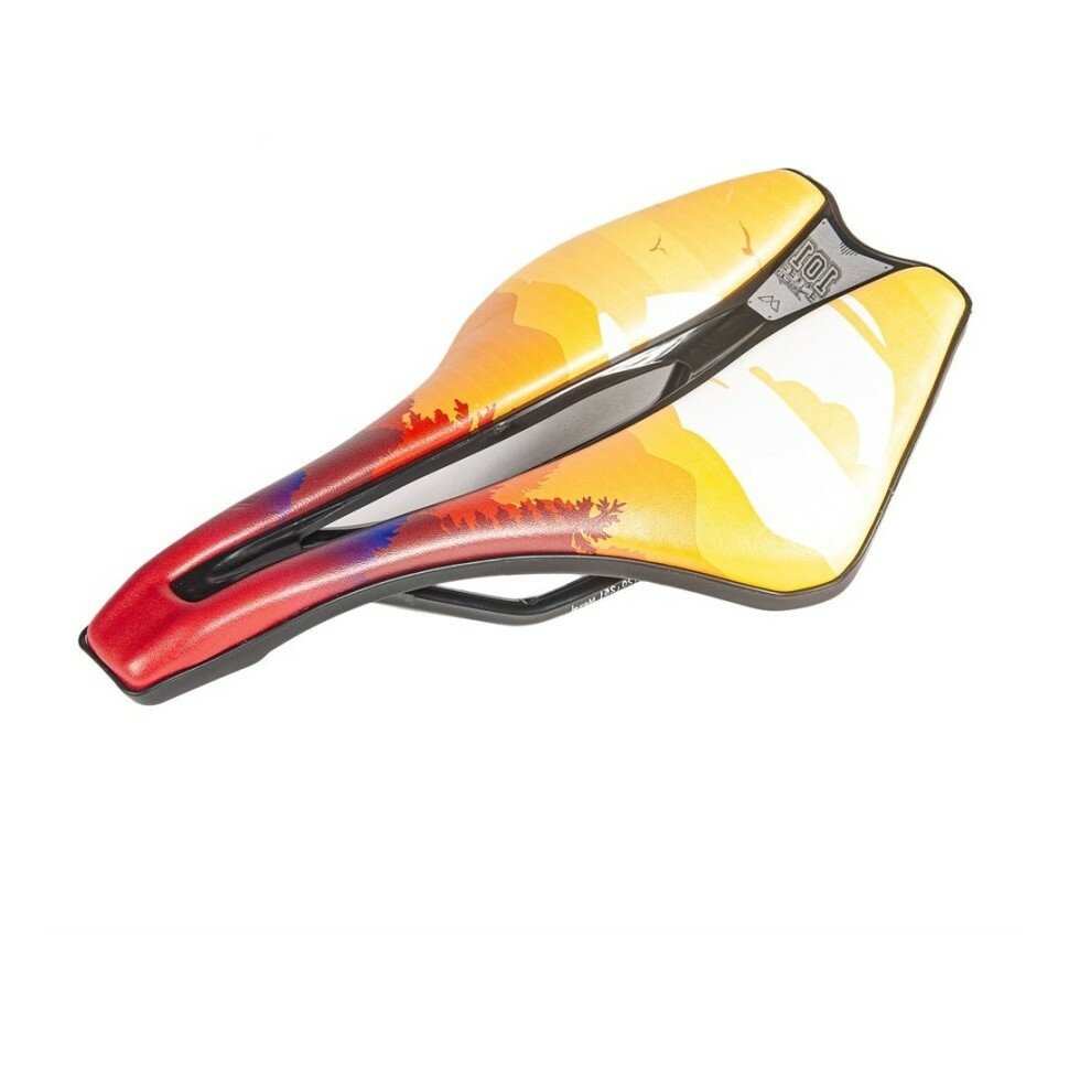 Седло велосипедное Enlee DS-30G фитнесс/спорт, MTB, с цветным принтом, унисекс.