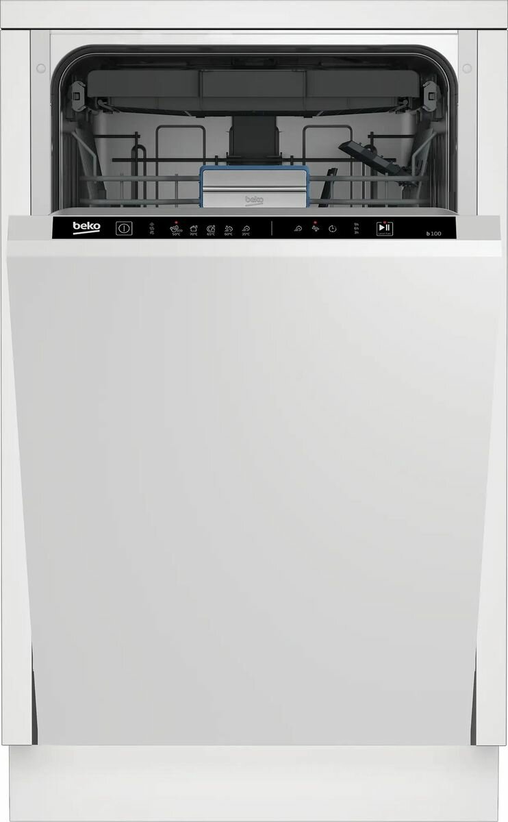 Встраиваемая посудомоечная машина Beko BDIS25063, узкая, ширина 44.8см, полновстраиваемая, загрузка 10 комплектов