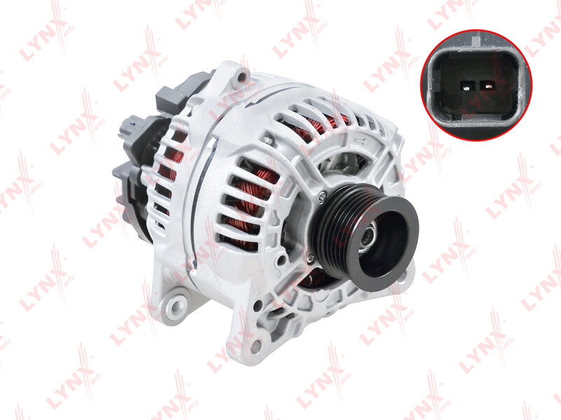 Генератор LYNXauto EA-1216. Для RENAULT Рено Logan(Логан) 1.6 04-16/Duster(Дастер) 1.6 16V 11-15/Sandero(Сандеро) 1.6 07-13/Megane(Меган) II 1.4 03-09