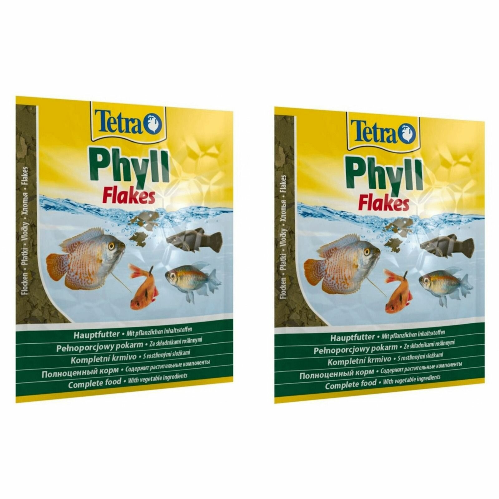 Tetra Корм для травоядных рыб Phyll, хлопья, 12 г, 2 уп