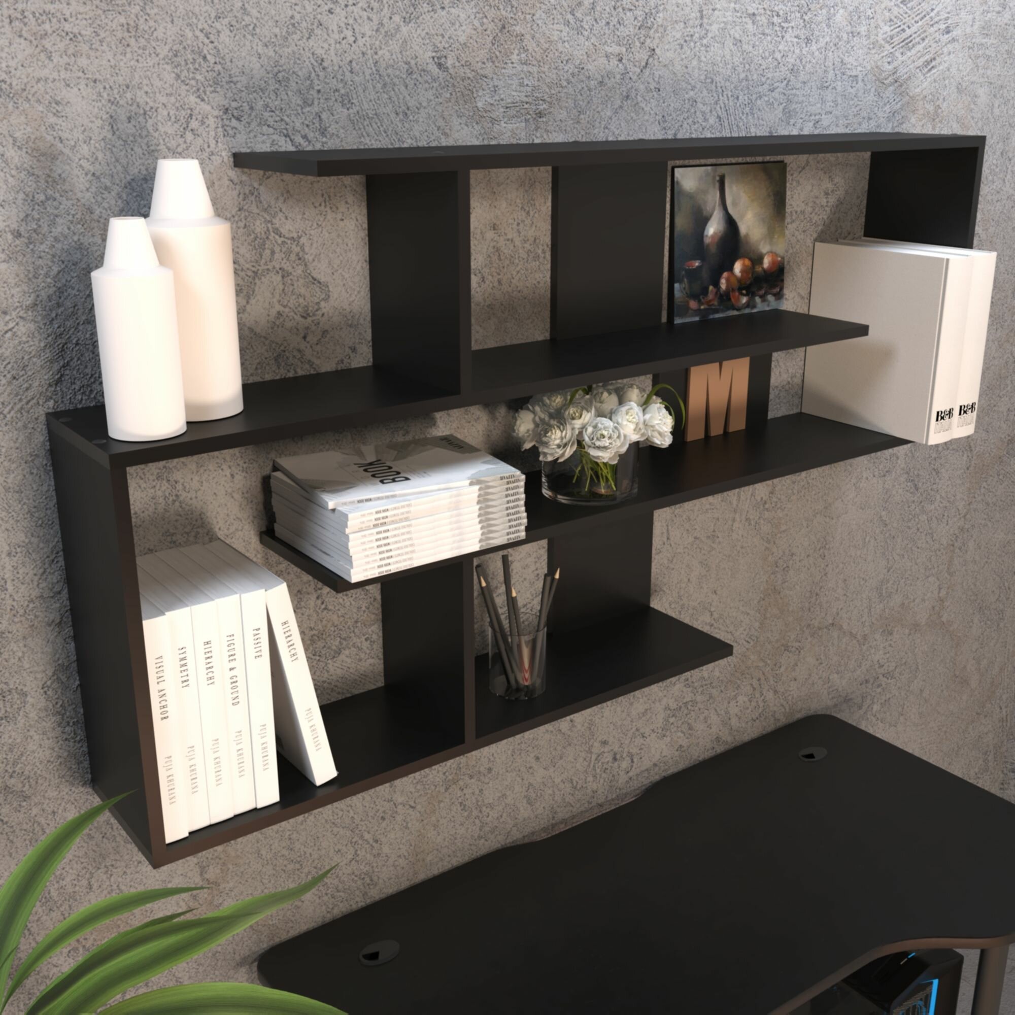 Полка настенная Горка, чёрный