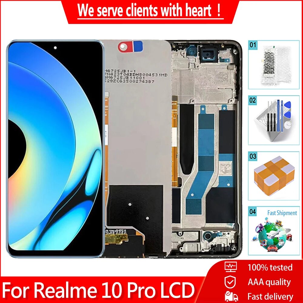 Дисплей Realme 10 Pro Black With Frame в сборе