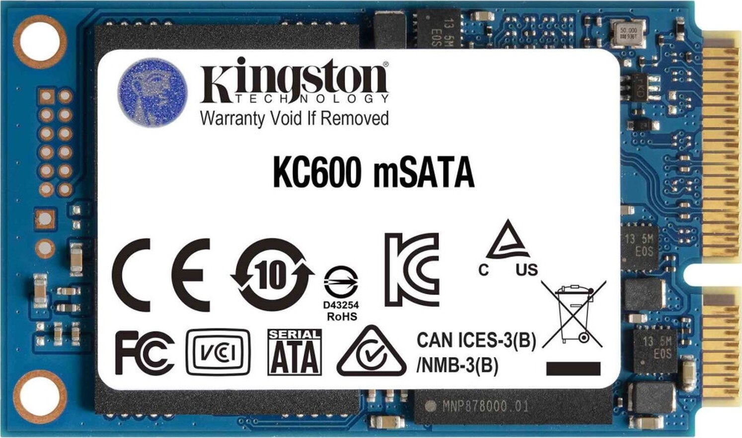 Твердотельный диск Kingston SKC600MS/256G, 256ГБ, форм-фактор mSATA