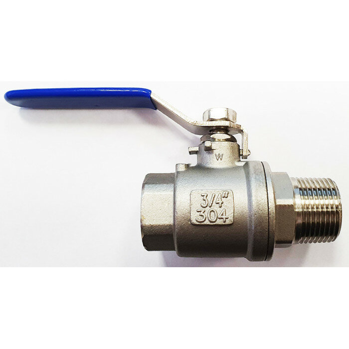 Кран 3/4, нержавейка, мама-папа с длинным рычагом