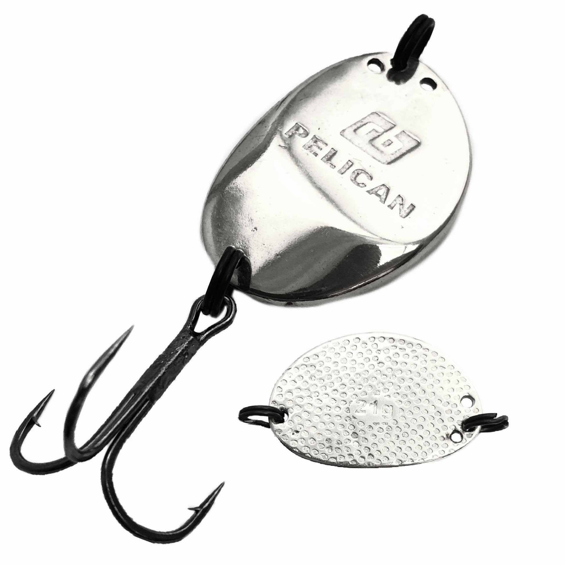 Блесна литьевая из латуни на жереха, покрыта серебром RB Пеликан 21гр - 1