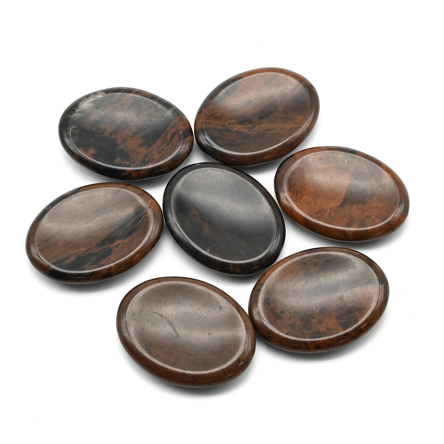 Галька из обсидиана, овал "Тревожные камни" 45*35*7мм .