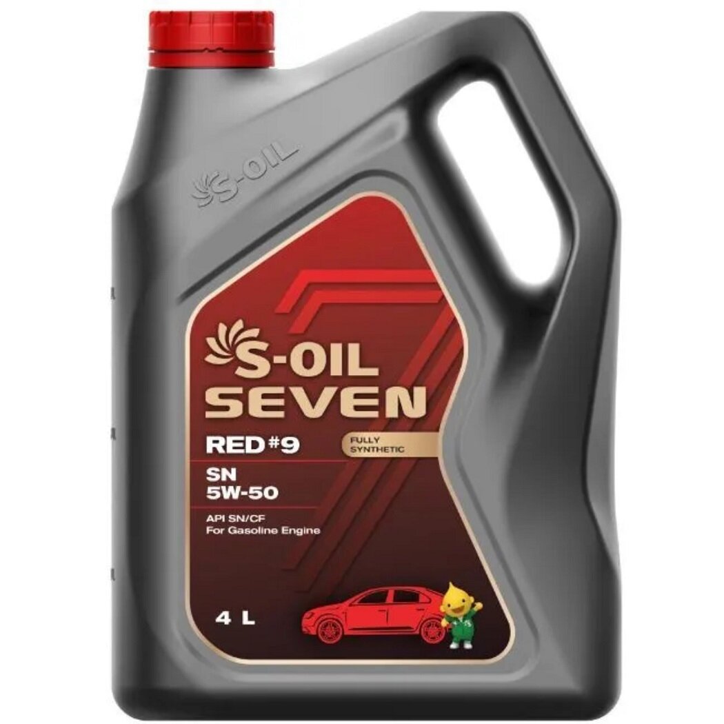 Синтетическое моторное масло S-OIL SEVEN RED#9 SN 5W-50, 4 литра.