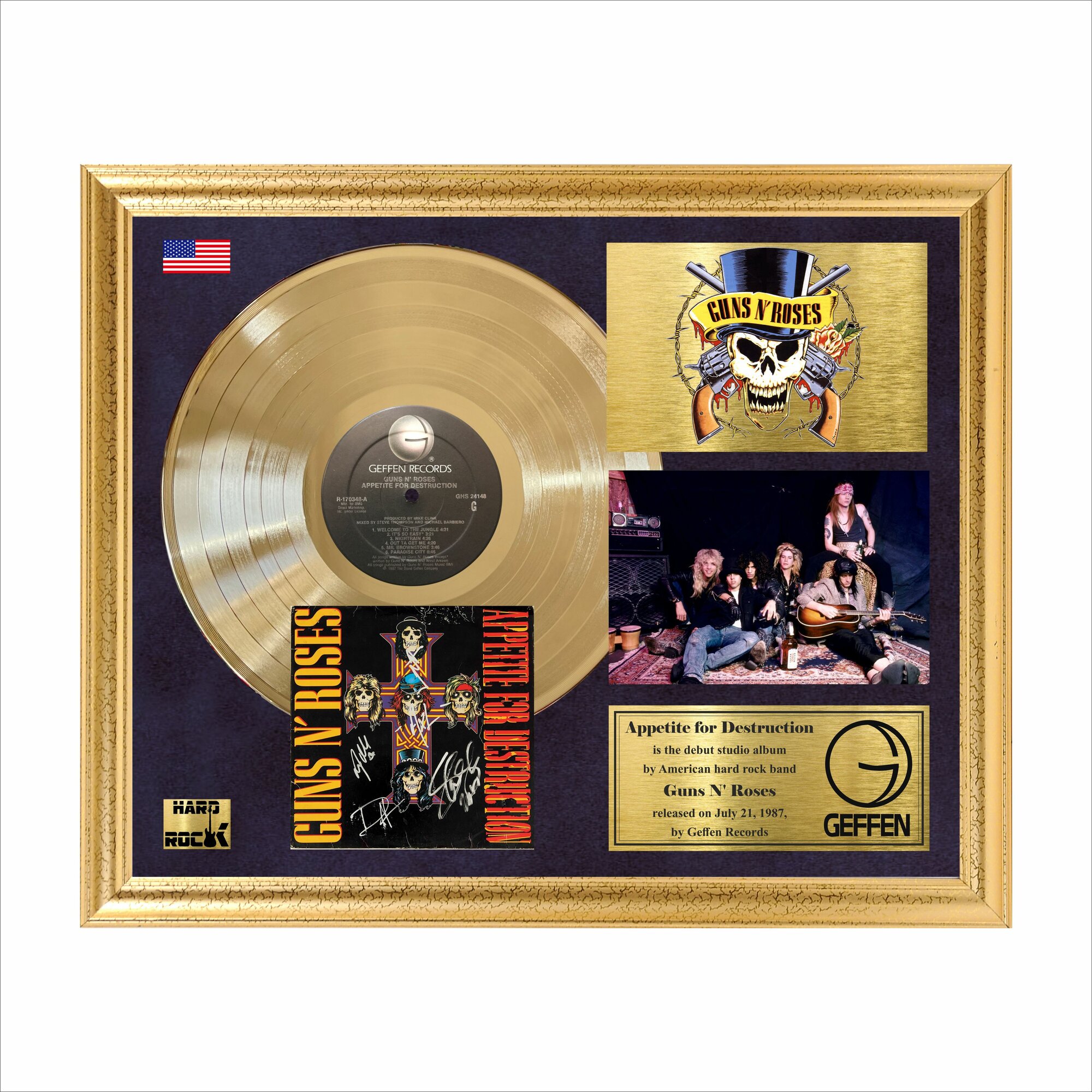 Золотой диск Guns N Roses Appetite For Destruction