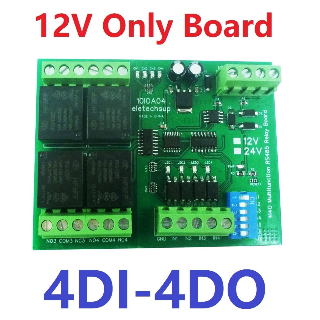 Релейный модуль DiDo 1-12Ch Modbus RTU 4CH Only Board