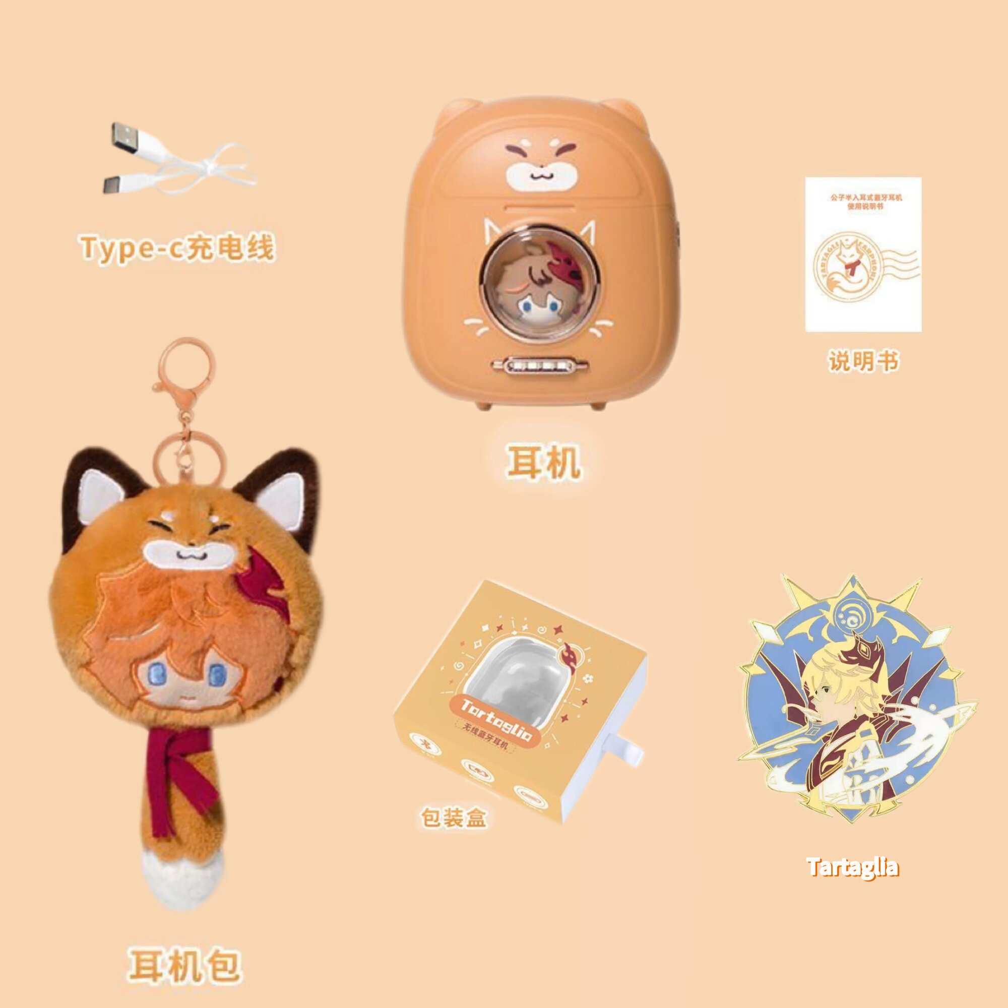 AEVYVKV Tartaglia Genshin Impact беспроводные наушники Bluetooth5.3 Tartaglia Earphone 2