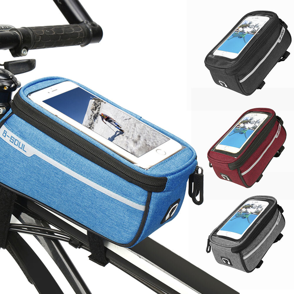 Телефонный мешок для велосипеда MTB, прозрачный карман 6 дюймов, с отверстием для наушников, отражающая кайма