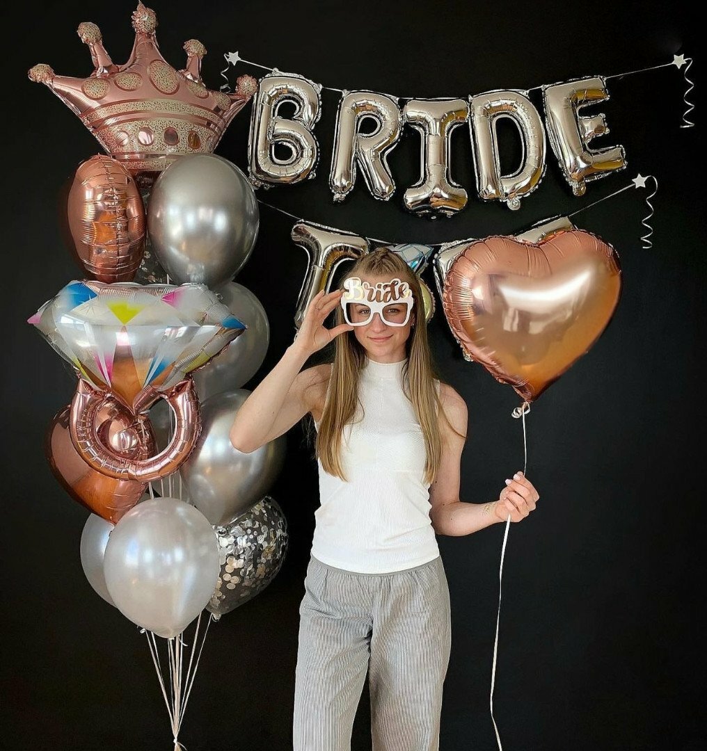 Композиция воздушных шаров с гелием «Королевский девичник»
