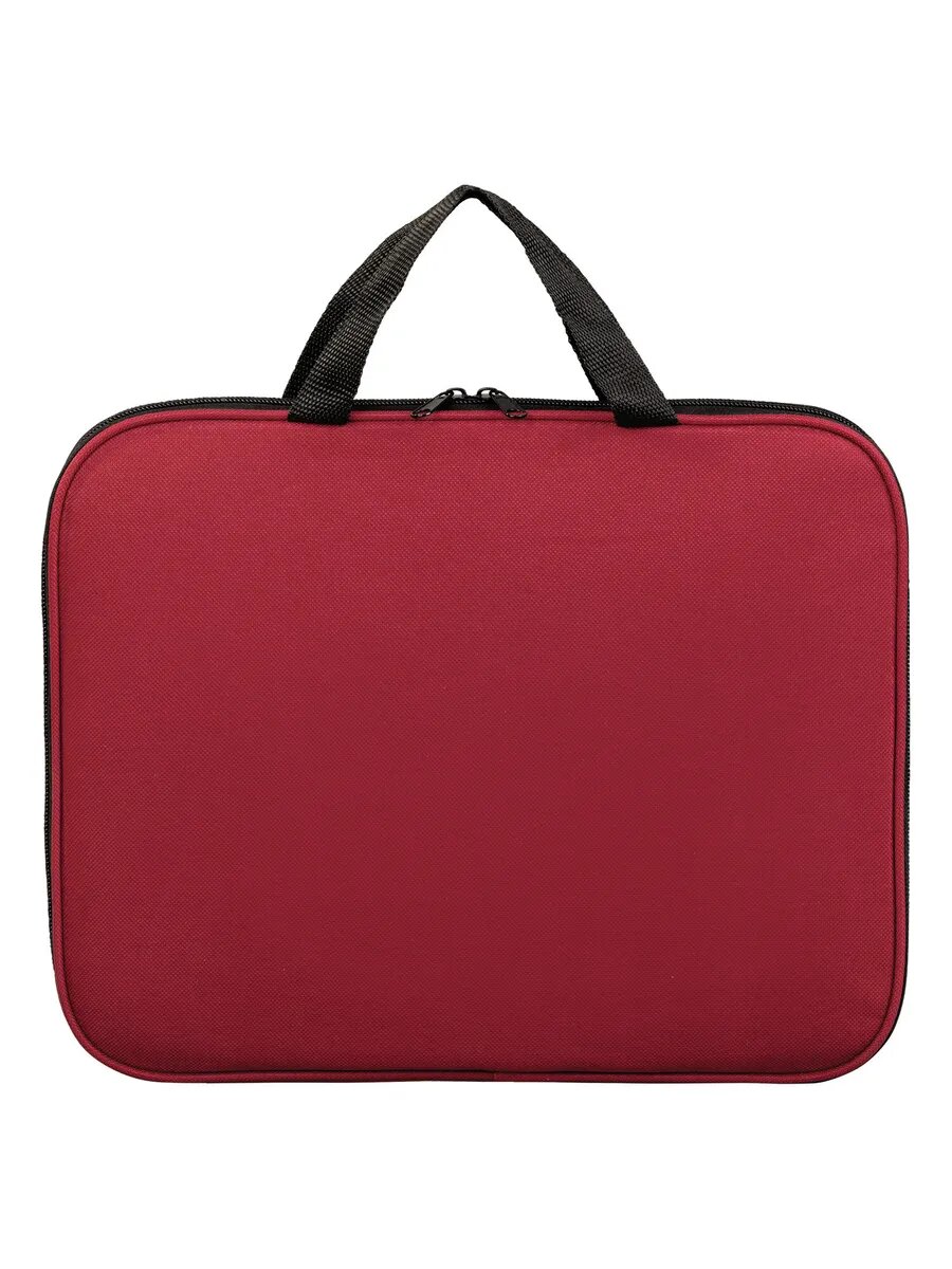 Папка на молнии с ручками, А4, полиэстер, бордовая