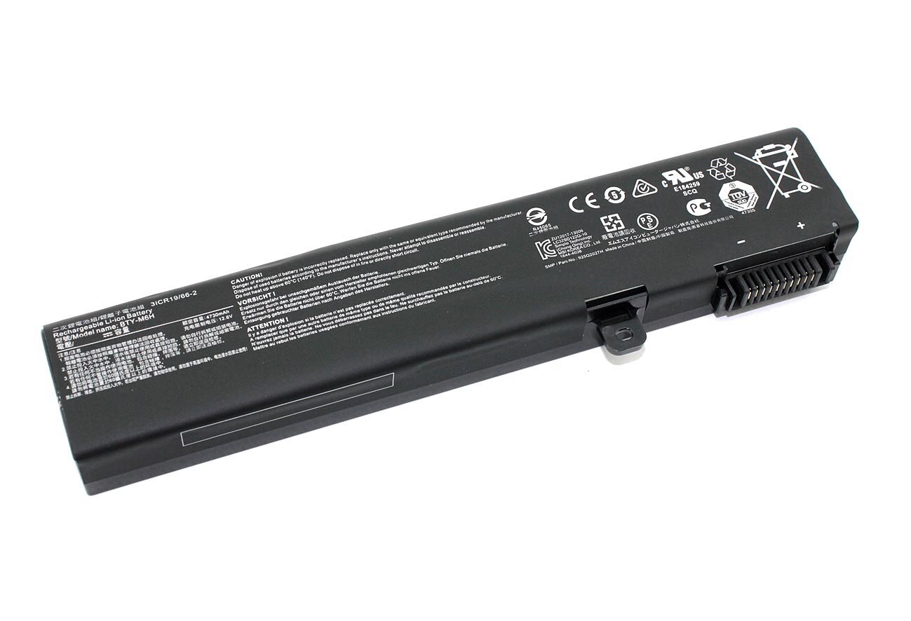Аккумулятор BTY-M6H для ноутбука MSI GE62 GE72 10.8V 4730mAh 51Wh черный