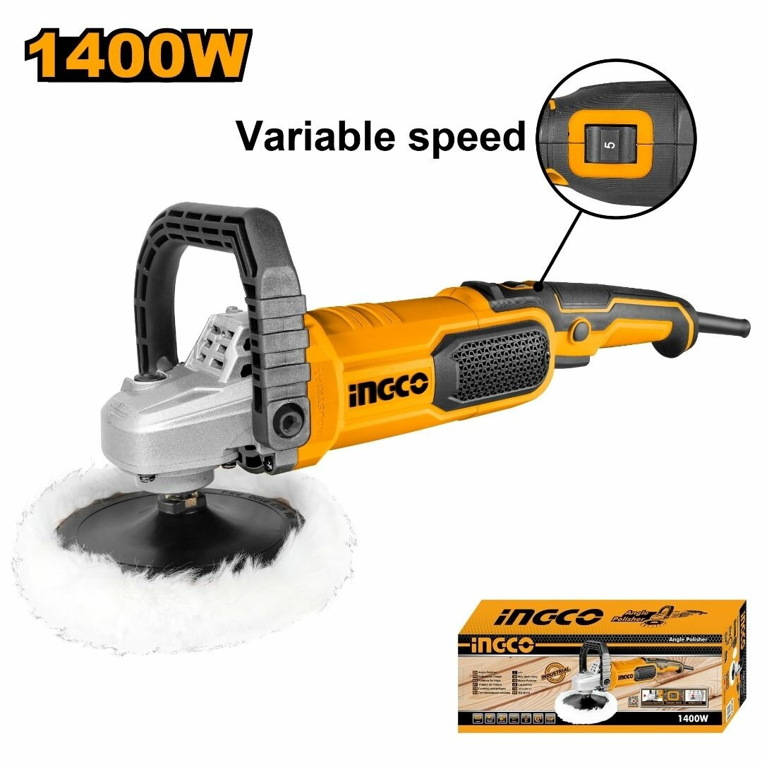 Полировальная Машина INGCO Industrial AP140016, 1400W, 180mm, 2 м кабель