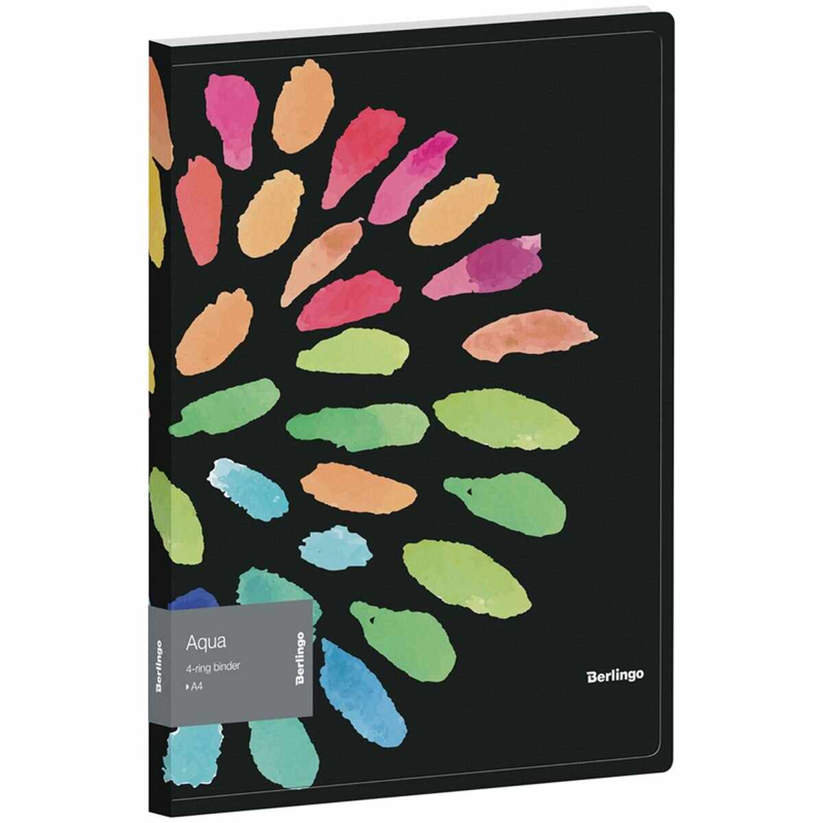 Папка на 4-х кольцах Berlingo Aqua (А4, корешок 24мм, D-кольца, 600мкм, с внутр. карманом), с рисунком (RB4_4D011)