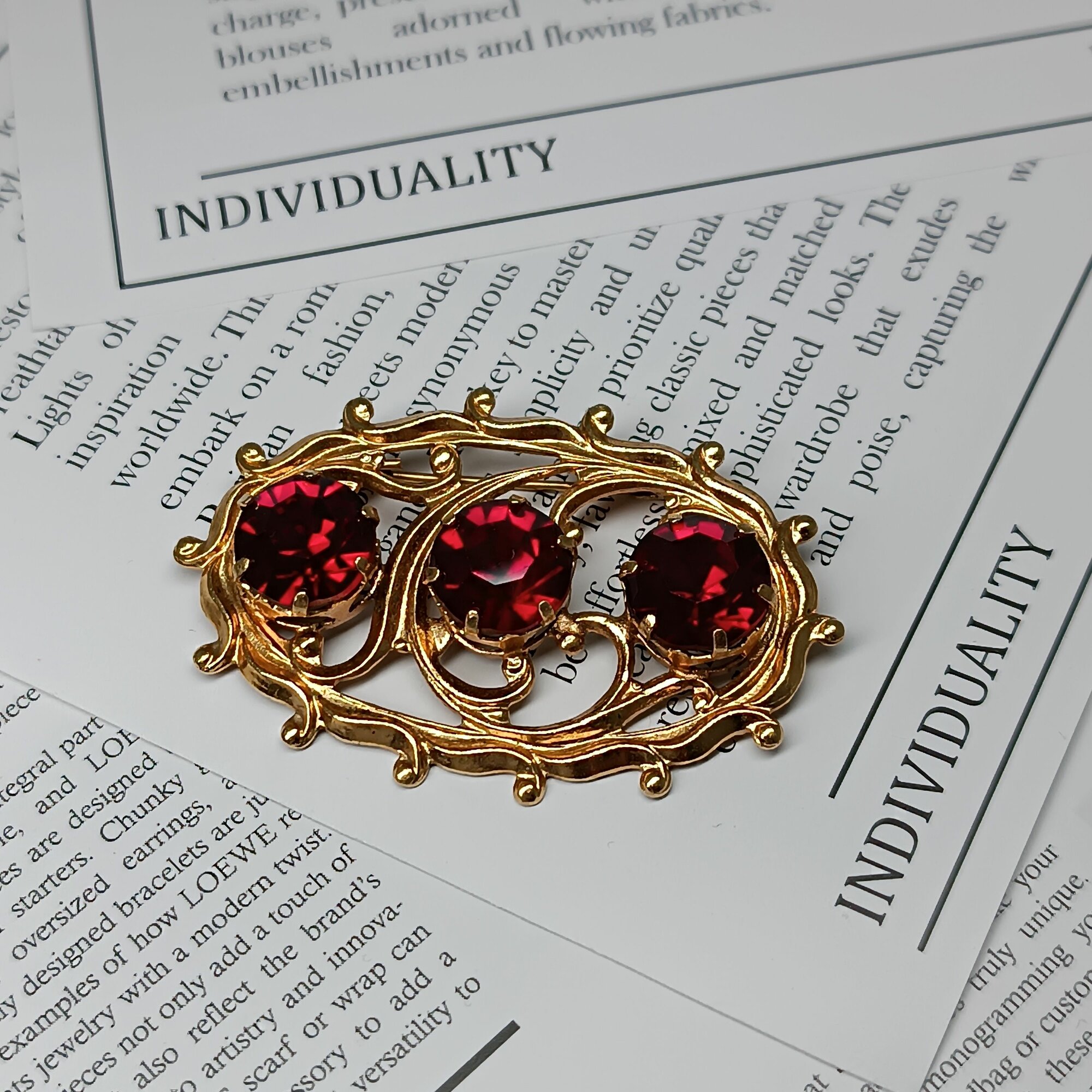 Советская винтажная позолоченная брошь, клеймо МКП