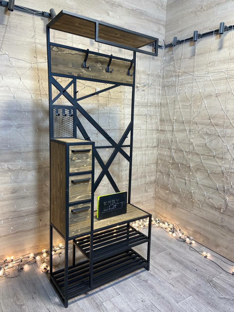 Гардероб "EasyLOFT" в стиле лофт, для дома и дачи, в прихожую, 85х35х210 см.