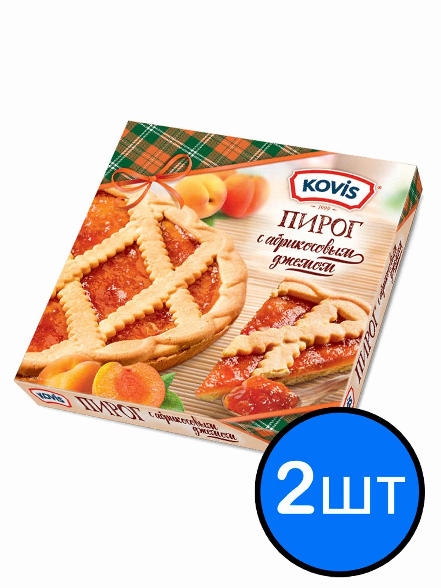 Пирог Абрикосовый песочный Kovis 430г х 2шт