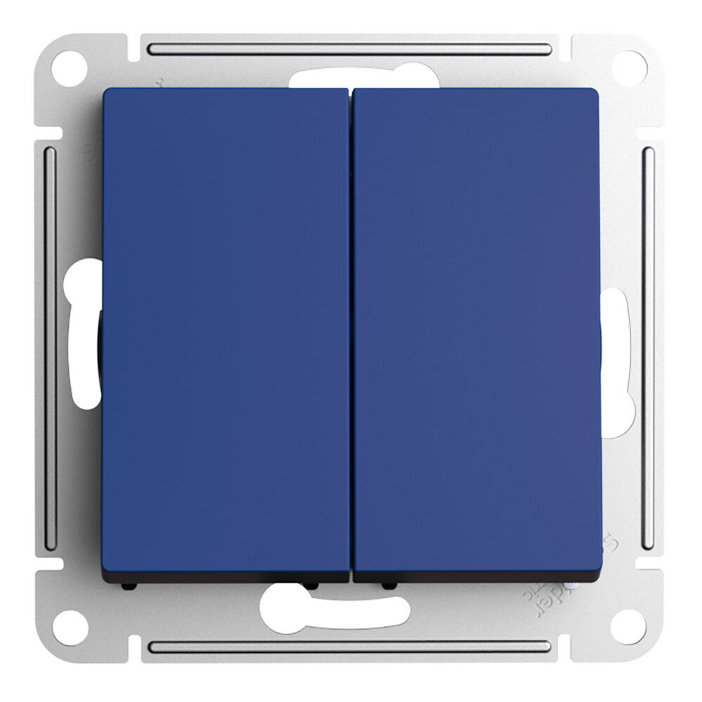 Выключатель 2 СП 10АХ сх.5 механизм SE AtlasDesign аквамарин