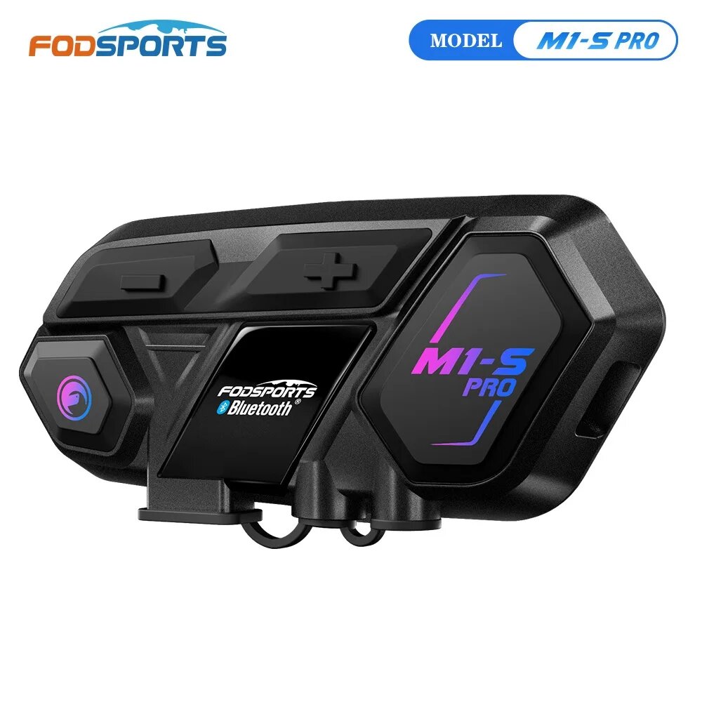 Fodsports M1-S Pro мотогарнитура, Bluetooth-гарнитура для мотоциклетного шлема, мотоциклы наушники беспроводные,10 водителей, 2000 м, Поделиться музыкой.