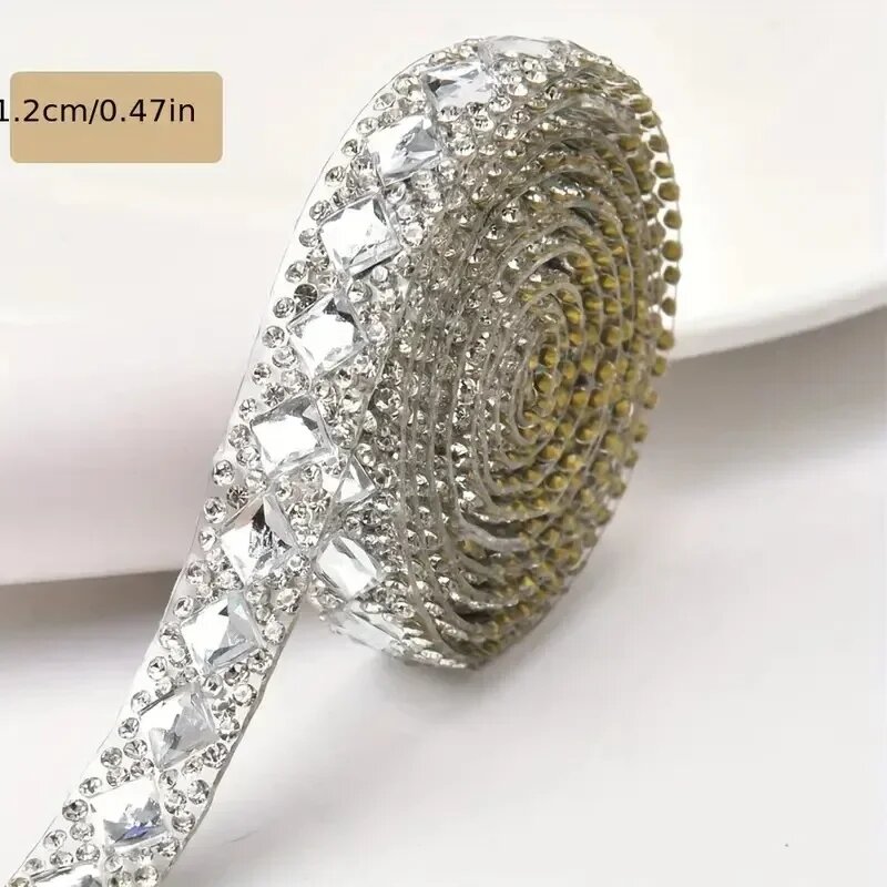 MOONBIFFY Самоклеящаяся блестящая лента с кристаллами D-12MM