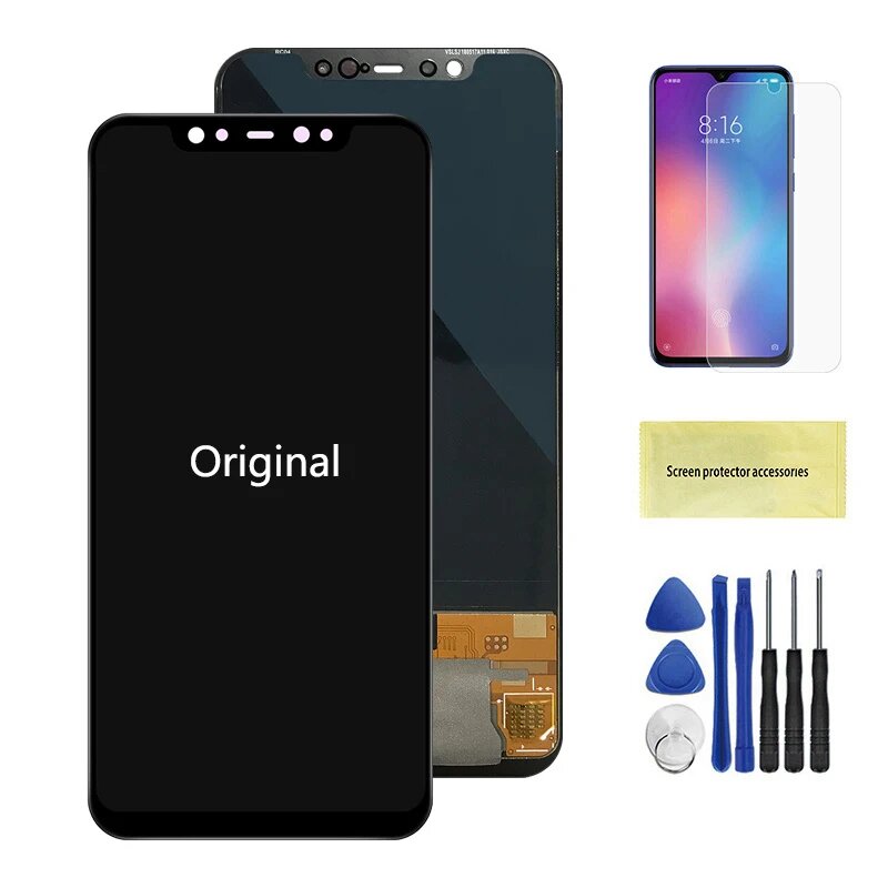 6,21 "Super AMOLED ЖК-дисплей для XIAOMI Mi 8, дисплей Mi8, ЖК-дисплей с сенсорным экраном и дигитайзером в сборе, замена замены Original No Frame