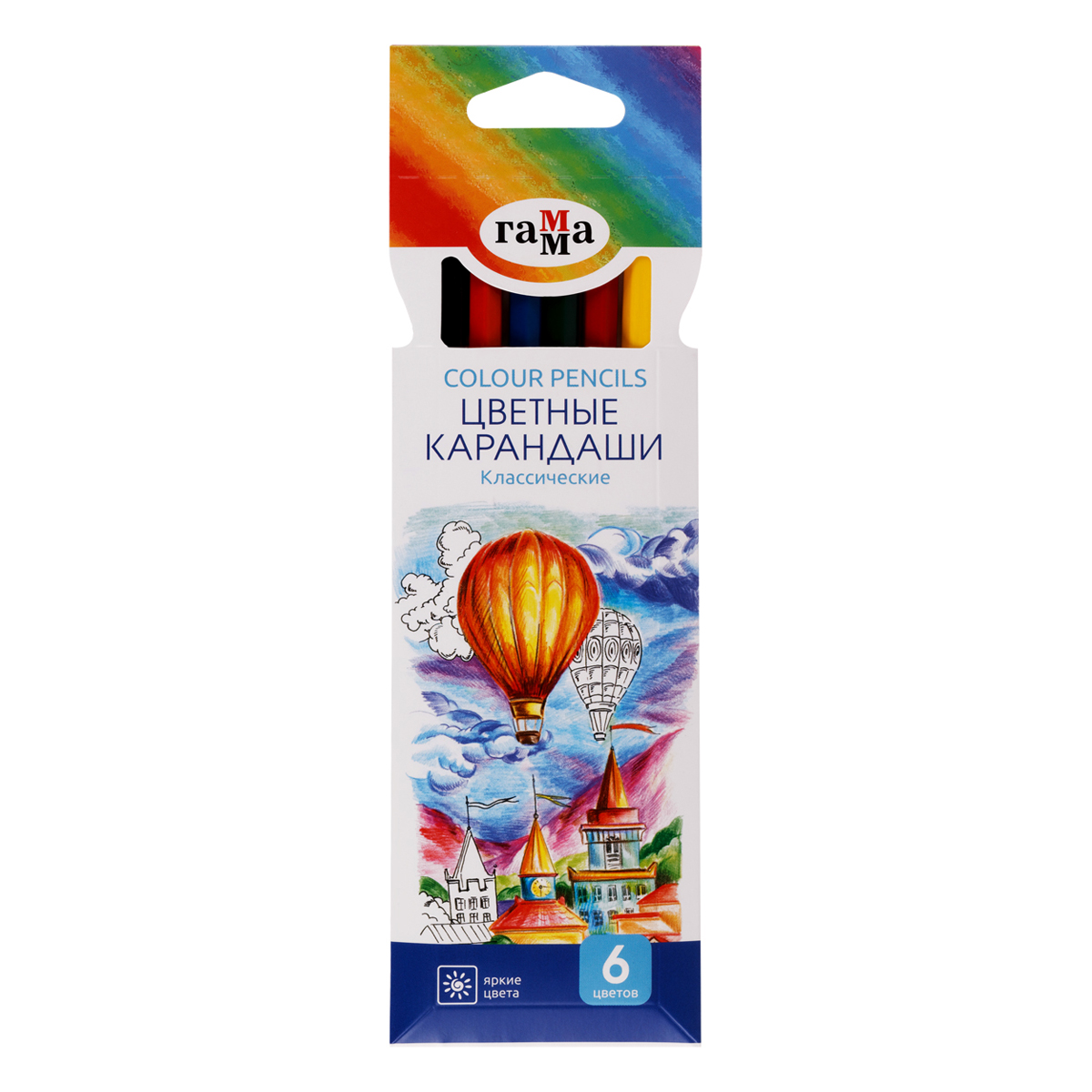 Карандаши цветные Гамма Классические 6цв 050918_01_01