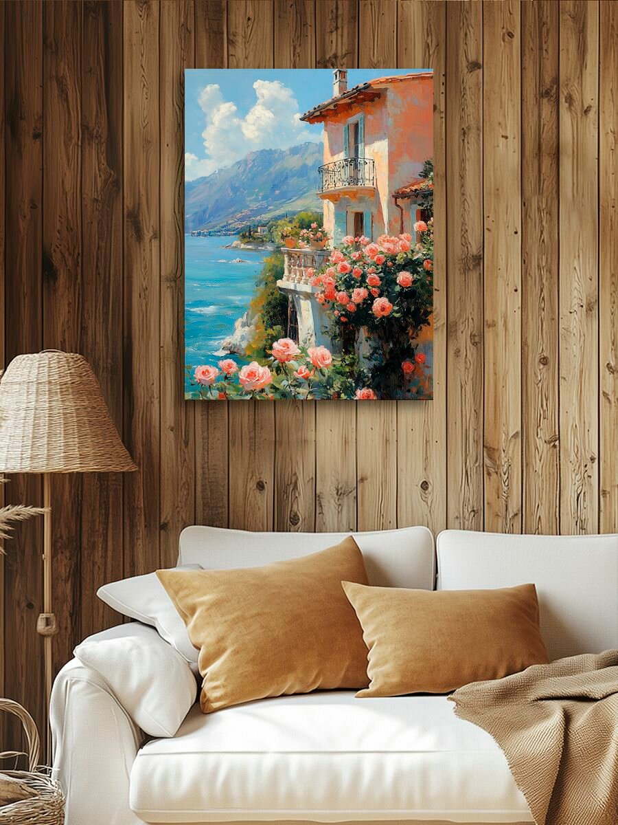 Картина на холсте LOFTime 30Х40 Дом в цветах на море К-1357-3040